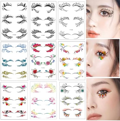 Amazon.com : Generic 60pcs Eye shadow Tattoo Sticker Face Eye Stickers ...