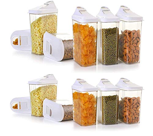 Buy MEXO Transparent Plastic Easy Flow Storage Container Jar Dispenser ...