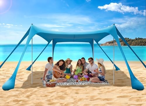 Amazon.com: Beach Tent Sun Shelter 13x10FT, UPF50+ Outdoor Beach Shade ...