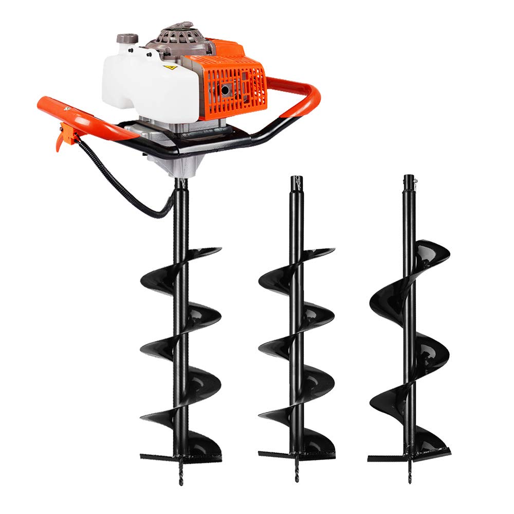 Buy DC HOUSE 63CC Earth Auger Powered Post Hole Digger with 3 Heavy ...