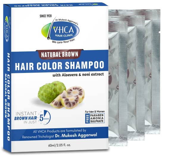 Buy VHCA Beard Color Shampoo for Men, Hair Color Shampoo Brown, (25ml X ...