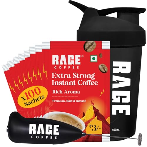 Rage Coffee Extra Strong Premium Blend Coffee Sachets - (Pack of 100 ...