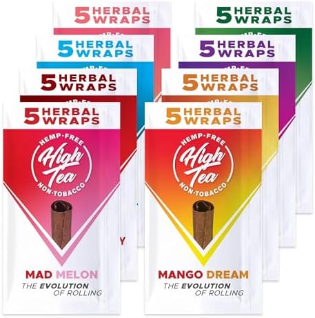 Amazon.com: High Tea - All Natural Herbal Smoking Wraps - Variety Pack ...
