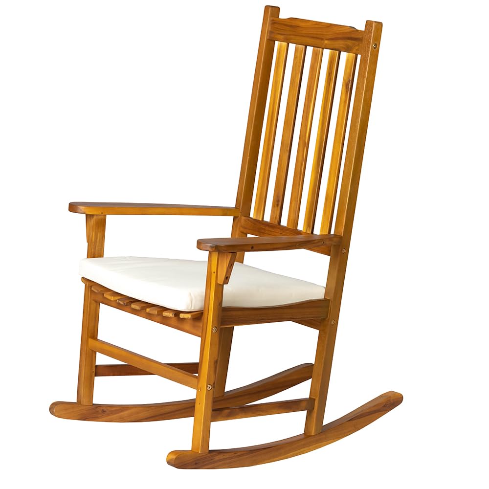 Amazon.com: Panana Acacia Wood Rocking Chair Outdoor Porch Rocker with ...
