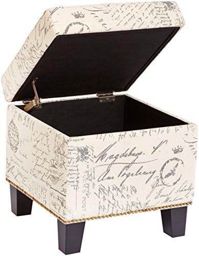 Amazon.com: Inymall Home Interior Storage Ottoman (Paris Design) : Home ...