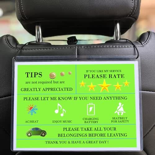 Amazon.com: 3 Pack Premium Rideshare Driver Rating Sign with Front ...