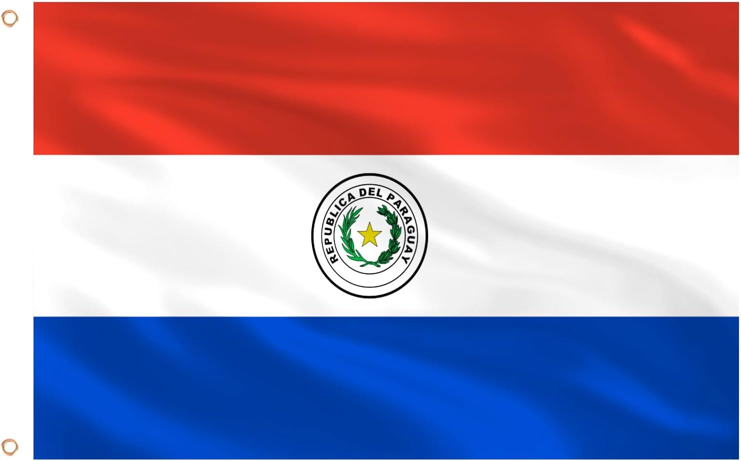 Amazon.com : Ahfulife Paraguay Flag 3x5 Ft, 2 Pcs Large Paraguayan ...
