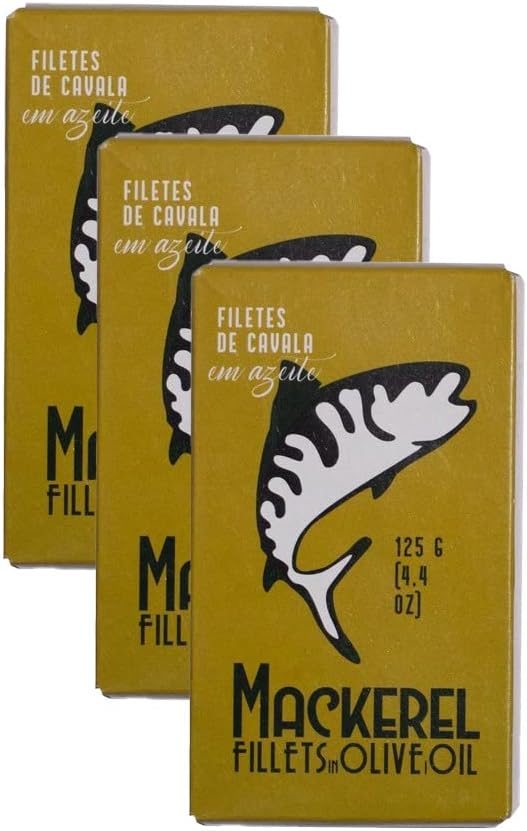 Amazon.com: Ati Manel Canned Mackerel Fillets in Olive Oil | 3 x 125g ...