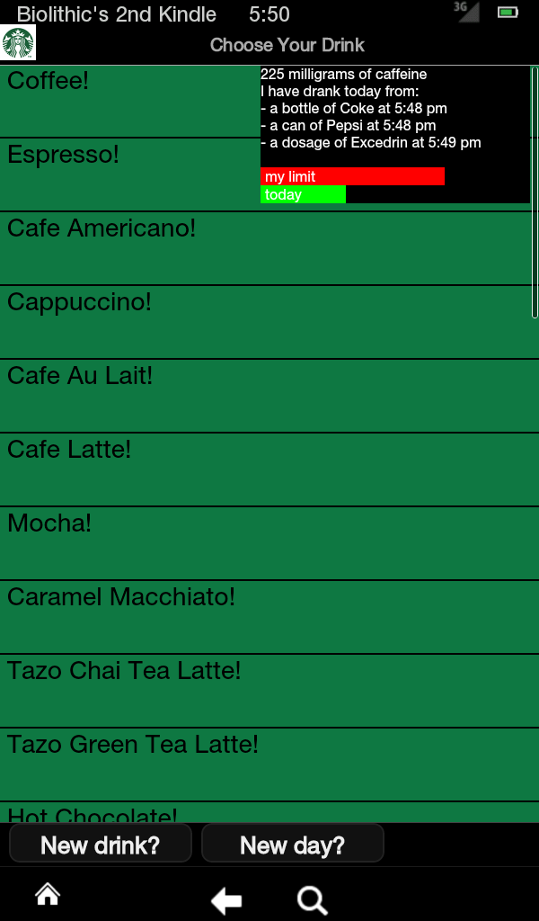 Caffeine Monitor for Adults - App on the Amazon Appstore