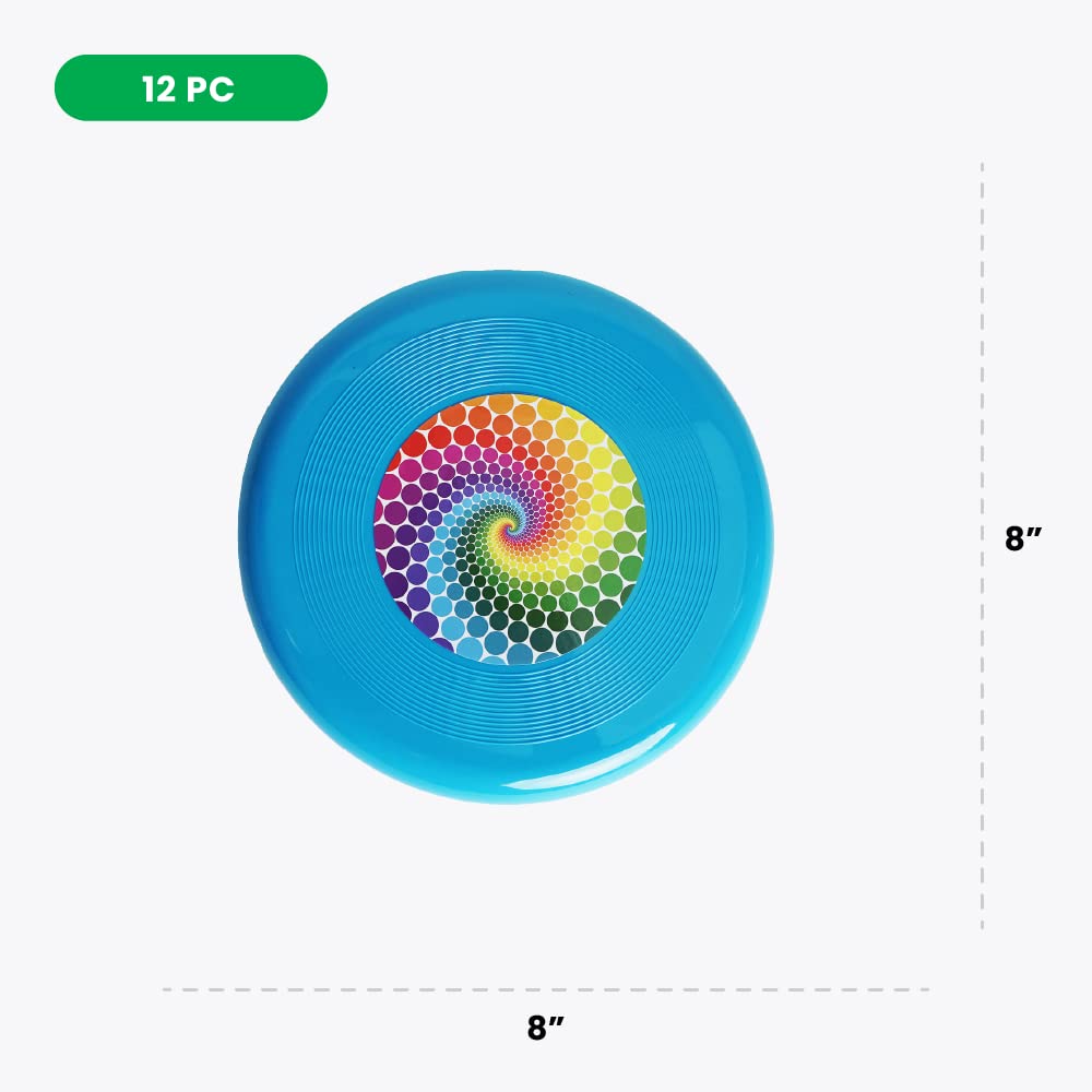 Snapklik.com : 12-Pack 8” Flying Discs, Plastic Fribees, Flyer Disks ...