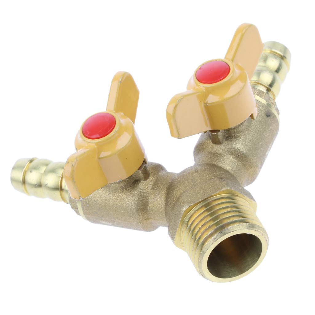COMBR Two Ways Gas Hose Tube Connector Control Valve Adapter Gas Pipe ...