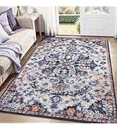 Amazon.com: Lahome Bohemian Floral Medallion Area Rug - 4x6 Teal Soft ...