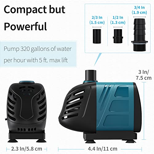 Snapklik.com : Uniclife Aquarium 320 GPH Submersible And Inline Water ...