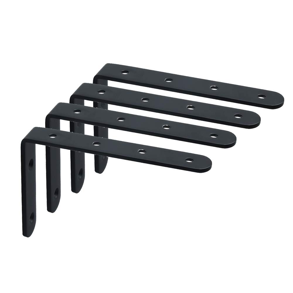 Snapklik.com : Alise 4mm Thick Floating Shelf Brackets,Black Bracket ...