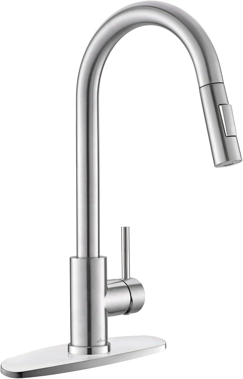 APPASO Kitchen Faucet with Pull Down Sprayer Brushed Nickel, Single ...