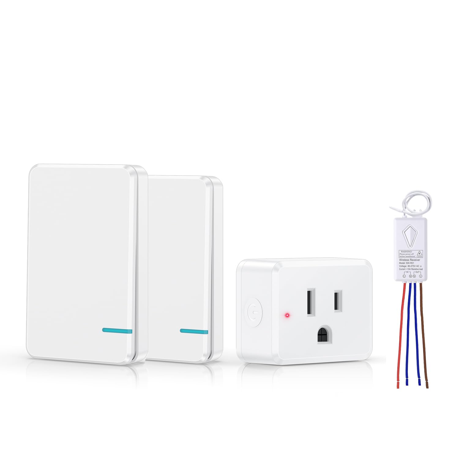 Thinkbee Wireless Light Switch and Receiver Kit & Remote Control Outlet ...