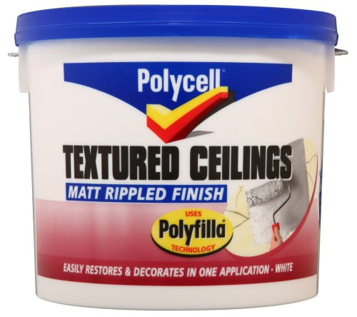 Polycell Textured Ceiling Matt Rippled Finish 5L : Amazon.co.uk: DIY ...