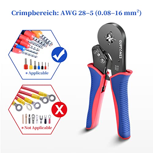 Ferrule Crimping Tool GUPTOMES 0.08-16mm AWG 28-5 Ferrule Crimping Tool ...