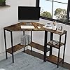 Amazon.com: LAVIEVERT Corner Desk, Triangle Computer Desk with Storage ...
