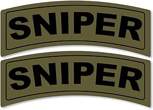 Amazon.com - 2 pack: 1x3 inch Green SNIPER Tab Shaped Sticker (US Army ...