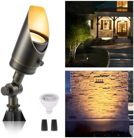 Gardenreet Brass 12V Spot Lights Outdoor, IP65 Waterproof Low Voltage ...