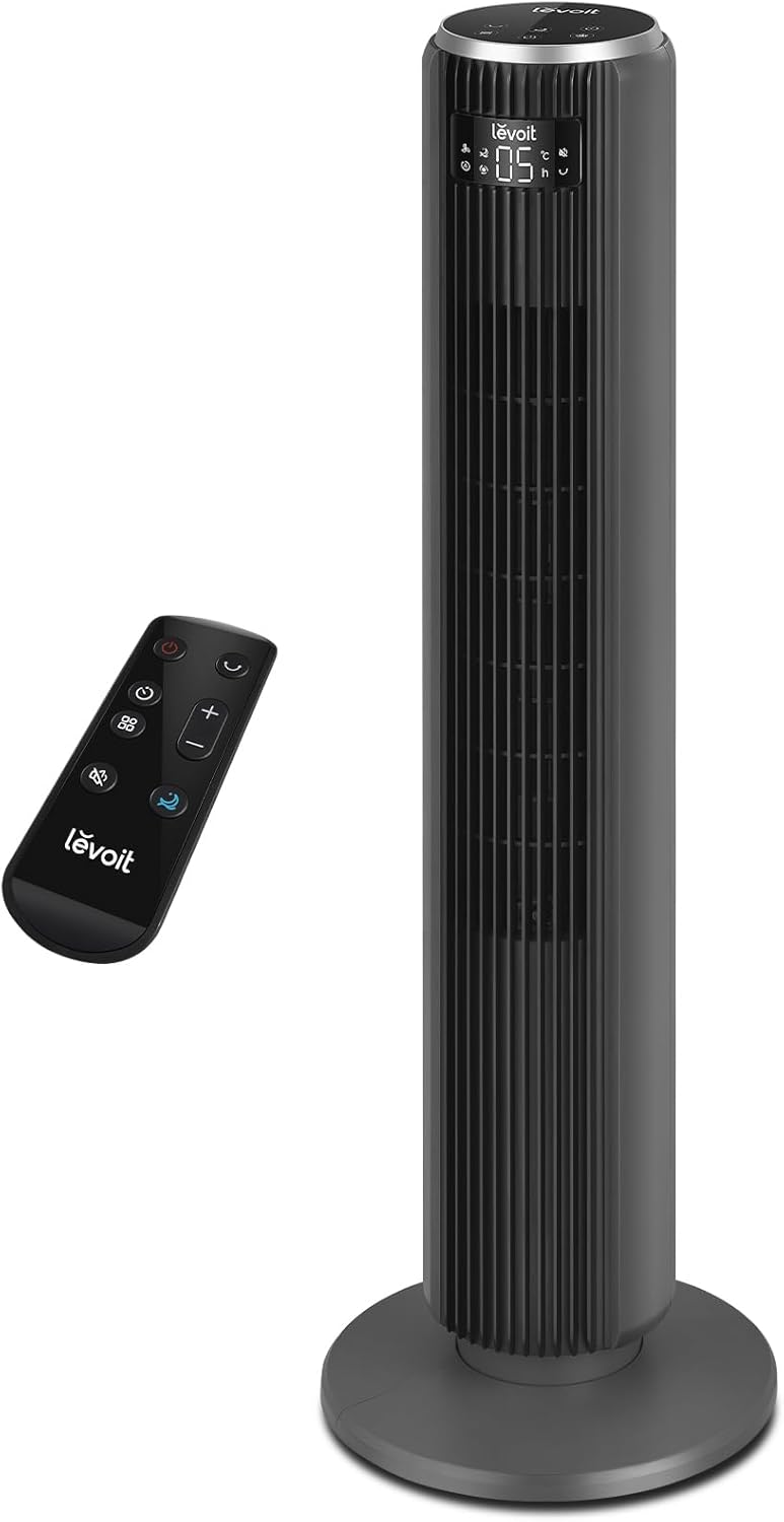 Levoit 23dB Silent Tower Fan for Bedroom, Standing Fan that Blows Cold ...