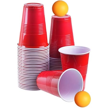 Buy LeoKi 16oz Red Party Cup with Ping-Pong Ball for Beerpong, Flip Cup ...