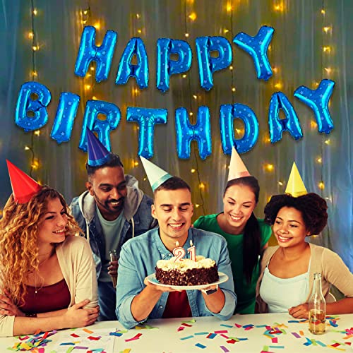 Party Propz Blue Happy Birthday Decoration Kit -2Pcs Combo Set HBD Foil ...