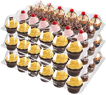 Amazon.com: AHKUNMT (24 Counts x 12 Sets) Cupcake Boxes,Stackable Clear ...