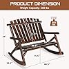 Amazon.com: HOMEDIARY Outdoor Wood Rocking Bench, 2-Person Rustic ...