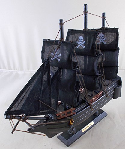 Pirate Ship Wooden Boat Model with Cloth Sails - Fully - Want It All