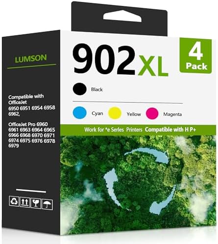 902 902XL Ink Cartridges Replacement for HP 902 XL Ink Works for Office ...
