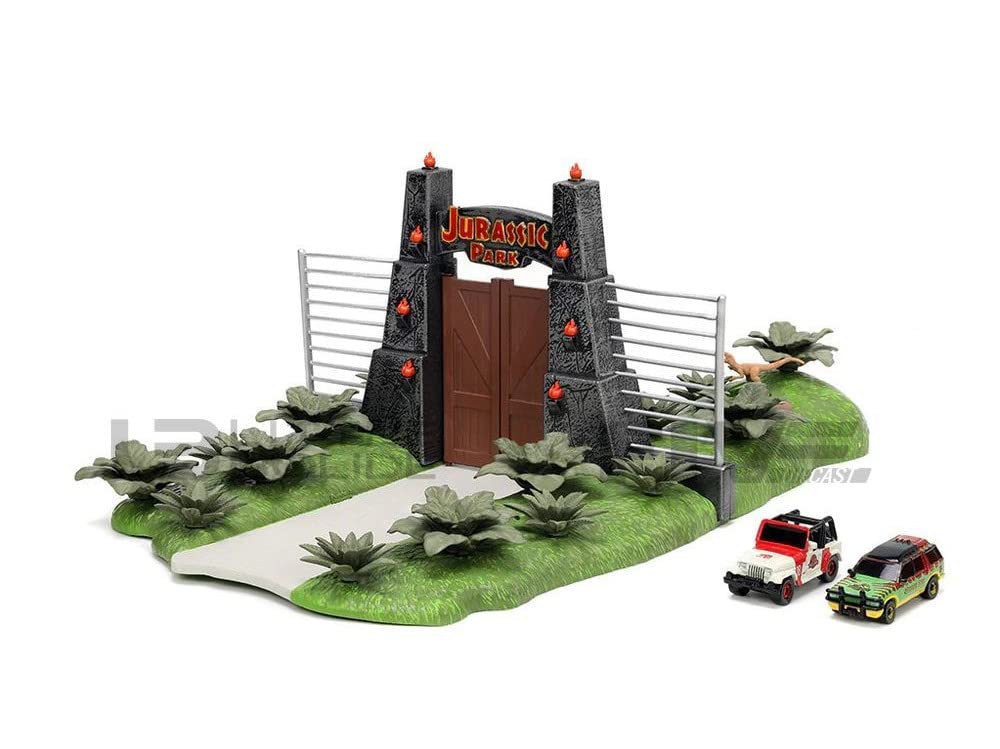 Buy Jurassic Park 30th Anniversary Jurassic Gate Diorama w/ Two 1.65 ...