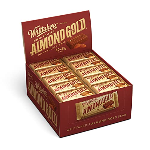 Amazon.com : Whittaker's Almond Gold Slab 45g (Pack of 50) （Made in New ...