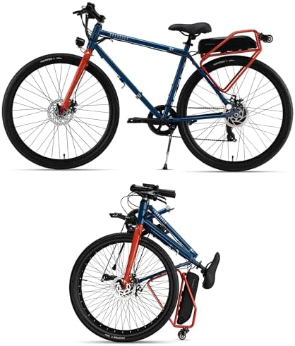 HORNBACK X1 Full Size Foldable/Folding Electric Cycle (20" Frame, 7 ...