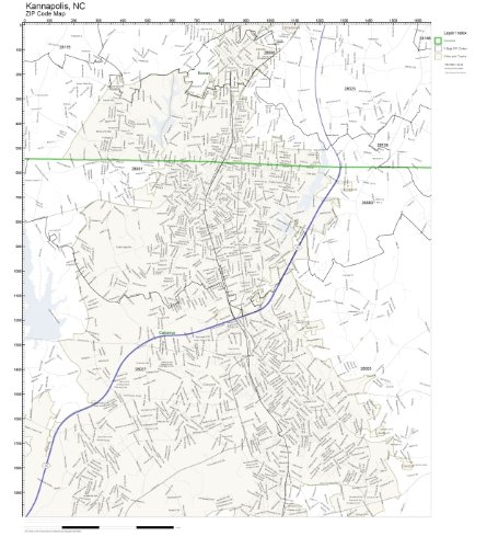 ZIP Code Wall Map of Kannapolis, NC ZIP Code Map Not Laminated: Amazon ...