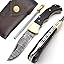 Amazon.com : Lara Eagle Damascus Pocket Knife for Men - 133 Layer Solid ...