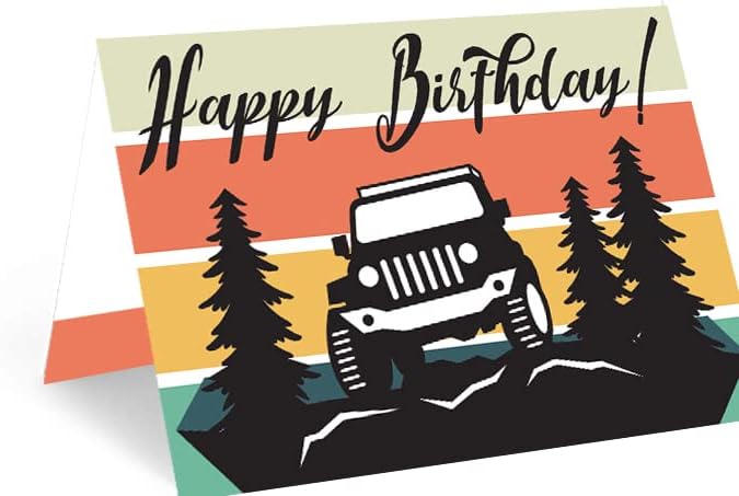 Amazon.com : Red Door Inspirations Jeep Happy Birthday Card and ...