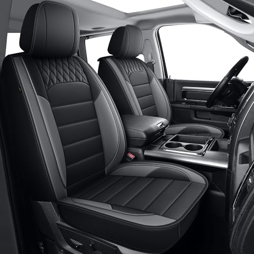 Amazon.com: IKABEVEM Dodge Ram Seat Covers Full Set, Faux Leather ...