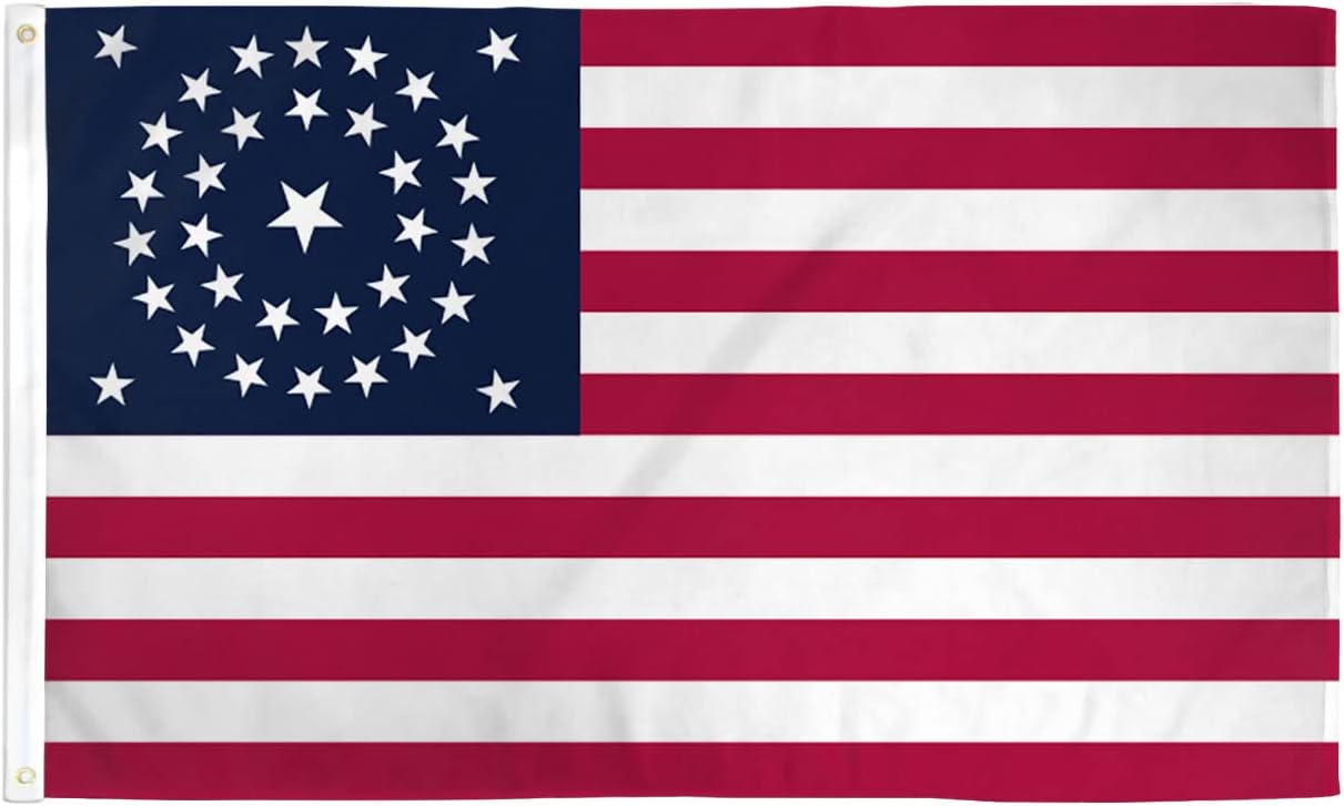 Amazon.com : 34 Stars USA Historical Flag - 3x5ft Premium Polyester American Flag : Patio, Lawn ...