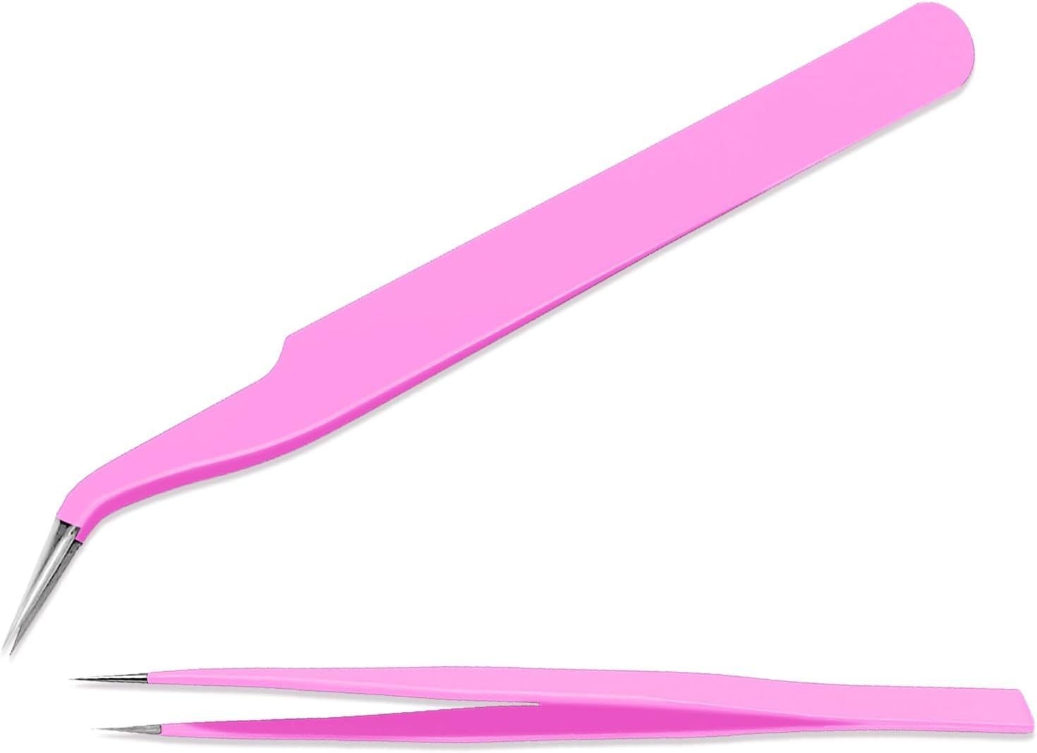 Luckious Straight and Curved Tip Tweezers Rhinestone Stickers Picker ...