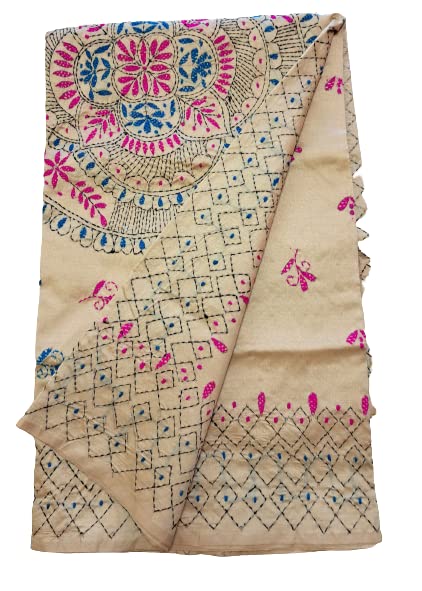 Buy Sari Kuthir Women Hand Woven Allover Kantha/katha stich Embroidery ...