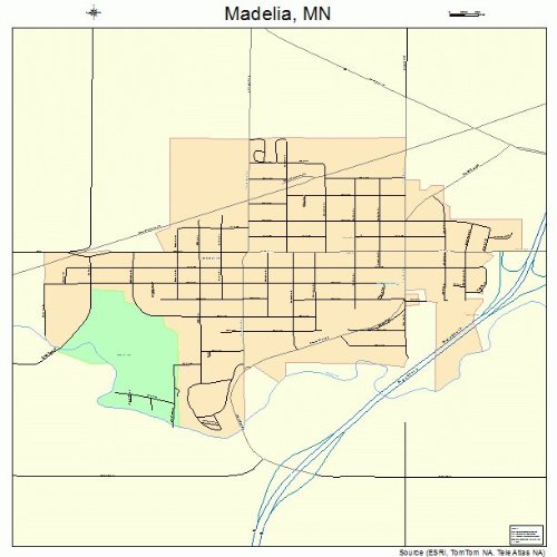 Amazon.com : Large Street & Road Map of Madelia, Minnesota MN - Printed poster size wall atlas ...