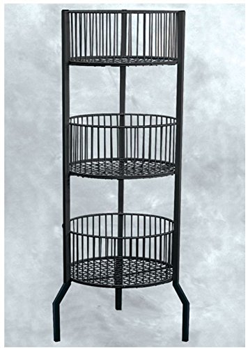 Amazon.com: Tri-Level Dump Bin in Steel Black Round Shape 46 H x 18 D ...