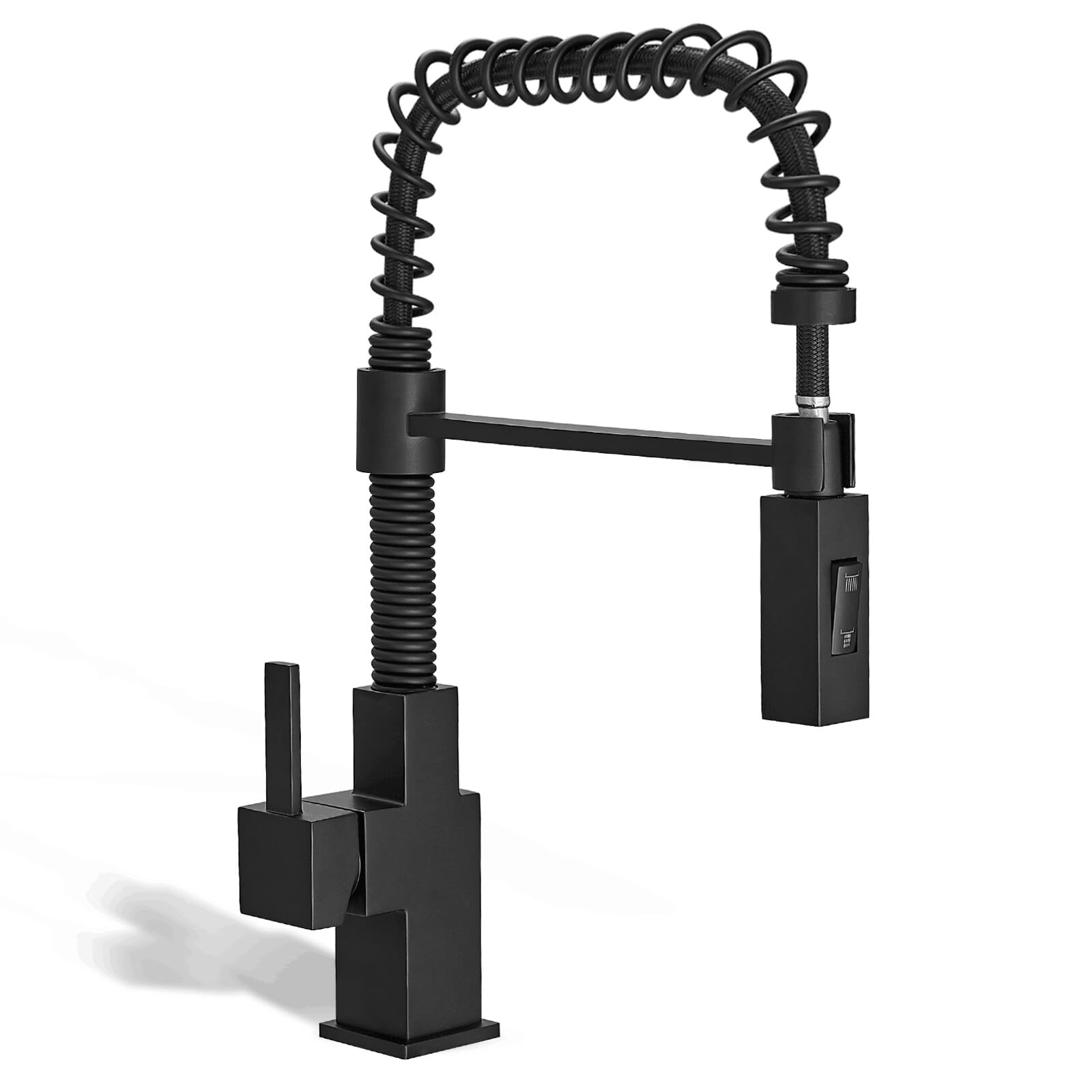 Snapklik.com : BESy Morden Square Matte Black Kitchen Faucet, Single ...