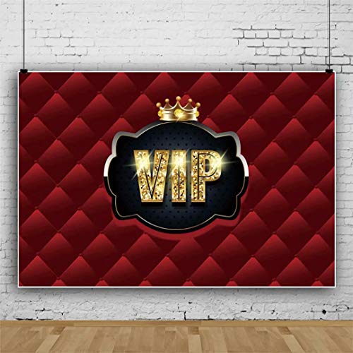 Buy DASHAN 9x6ft Vinyl Glitter VIP Happy Birthday Backdrop Red Backdrop ...