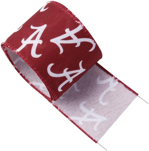 Amazon.com: Alabama Wired Ribbon Roll Tide Ribbon for Bows and Wreath ...