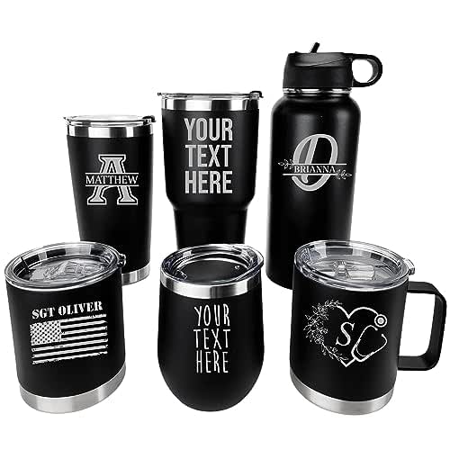 Amazon.com: Personalized Custom Tumblers - Laser Engraved - Insulated ...