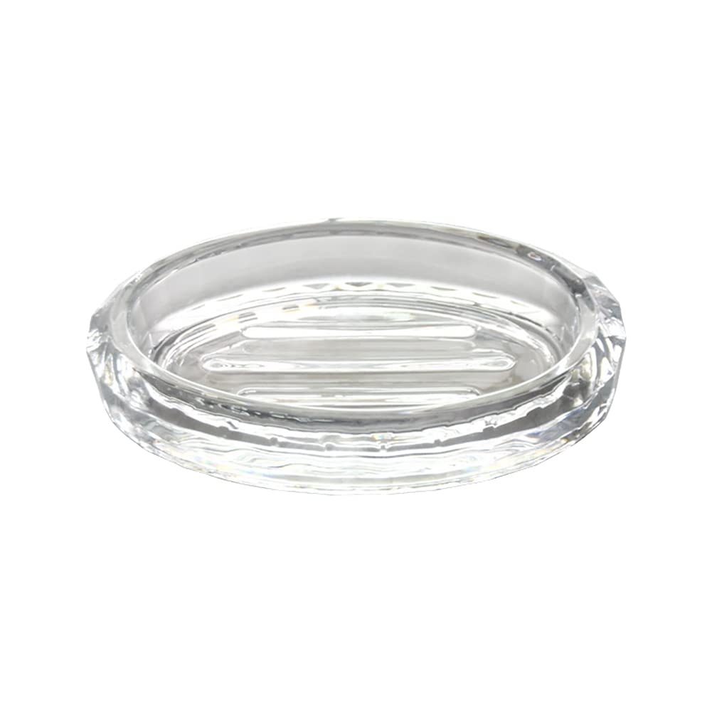 Amazon.com: Clear Glass Soap Dish Transparent Bar Soap Holder Oval Soap ...