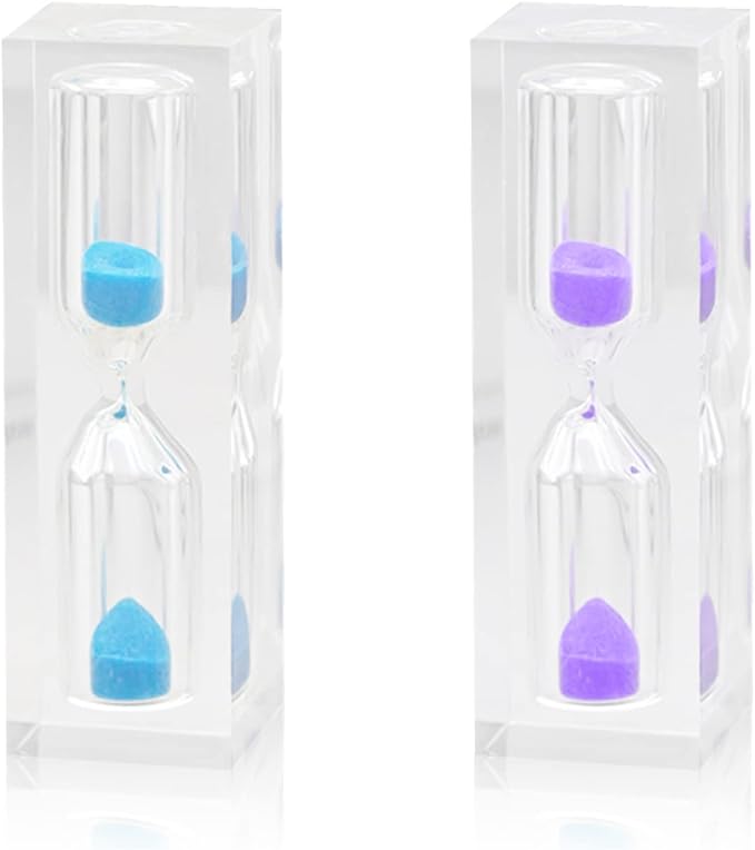 2 Children's Hourglasses, Timer Toothbrush Hourglass, 3-Minute ...